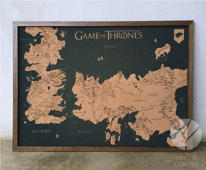 Mapa "Westeros + Essos en CORCHO" (Game of Thrones) – Árbol de Corcho